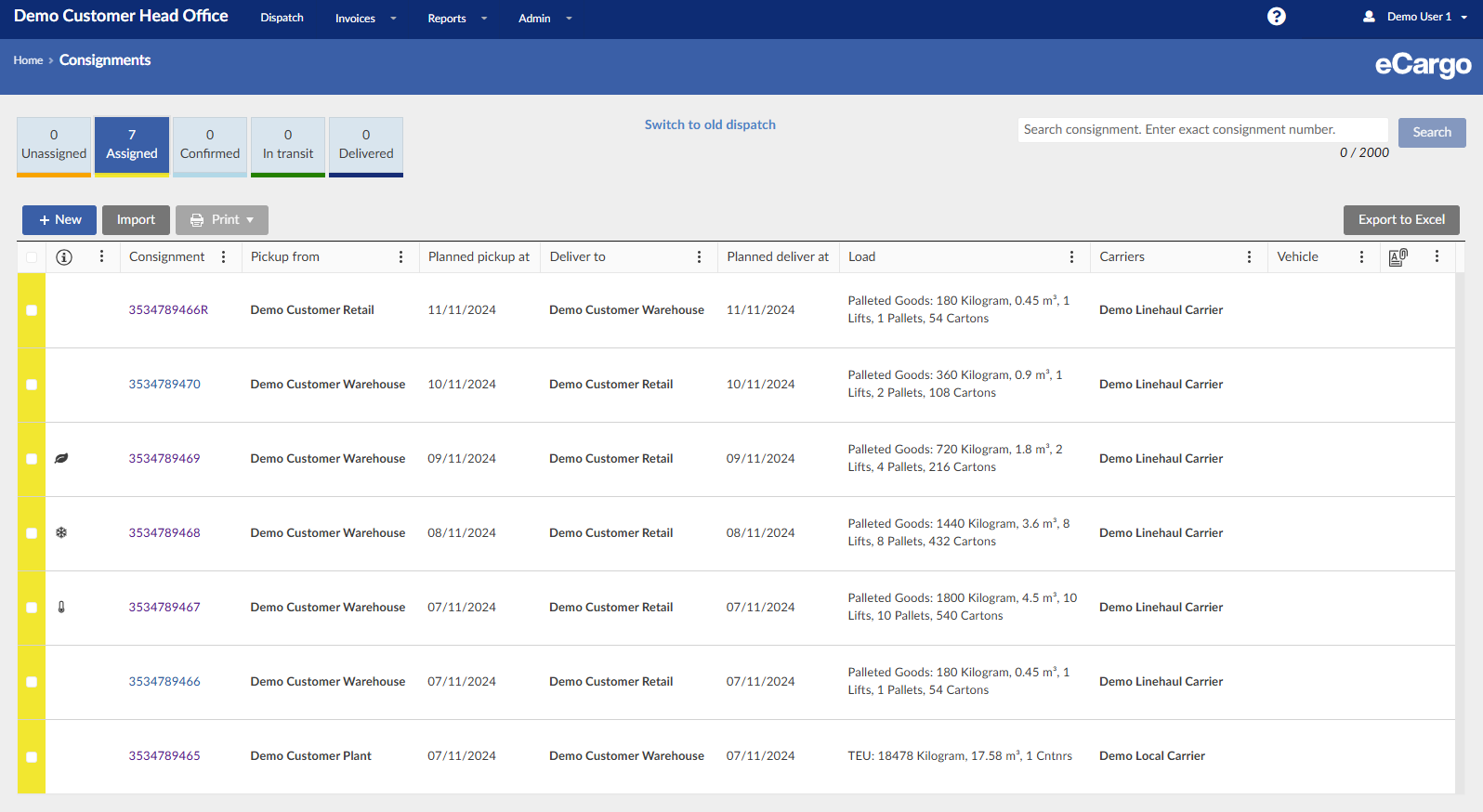 Viewing your consignments – eCargo Support Centre